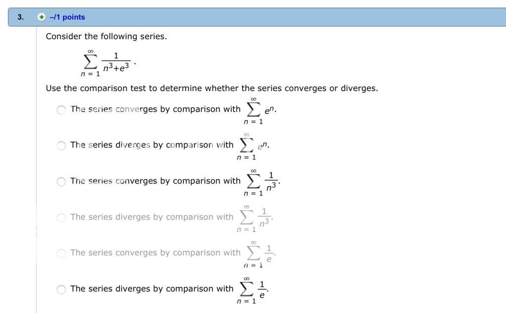 Solved Use the comparison test to determine whether the | Chegg.com
